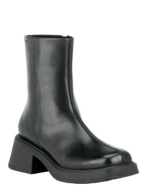 VAGABOND SHOEMAKERS Dorah Leather Ankle Booties With Square Toe - Black