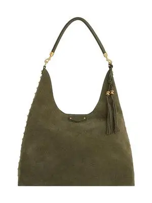 Rebecca Minkoff Nolita Leather Hobo With Stud Detail - Olive