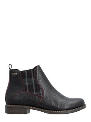 RIEKER Ornella 60 Leather Ankle Bootie - Schwarz/wine