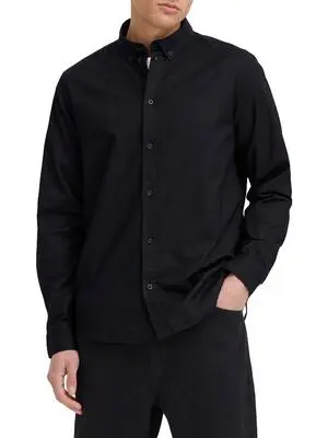 !SOLID Val Stretch Cotton Button-down Shirt - Black