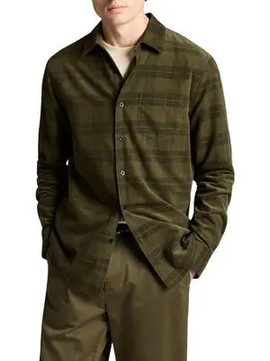 Vince Hamilton Plaid Corduroy Shirt - Night Leaf Combo