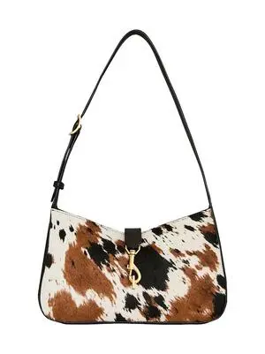 Rebecca Minkoff Megan Hair Calf Shoulder Bag - Brown/white