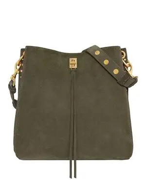 Rebecca Minkoff Darren Suede Shoulder Bag - Olive