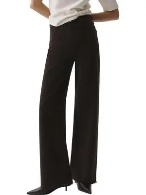 PISTOLA Penny High Waist Wide Leg Petite Jeans - Mocha
