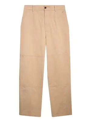 Bottega Veneta Cotton Gabardine Wide-leg Trousers - Hemp