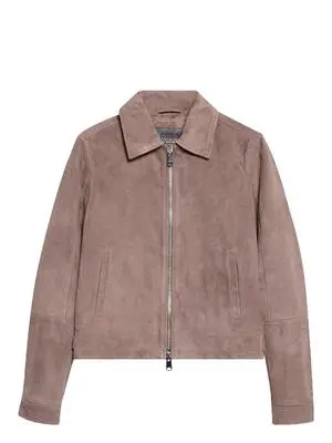 REISS Sorina Suede Jacket - Grey