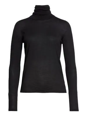 Max Mara Virgin Wool Turtleneck Sweater - Black