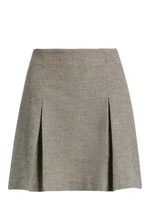 Marine Layer Lola Pleat Moleskin Miniskirt - Houndstooth