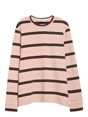 TANNER FLETCHER Tanner Fletcher Flynn Stripe Long Sleeve Cotton T-Shirt Pink