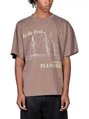 PLEASURES End Times Graphic T-shirt Mocha