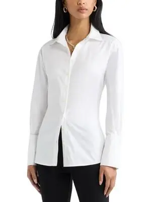 OPEN EDIT Tie-back Button-up Shirt - White