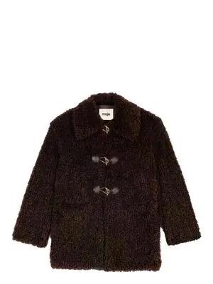 Maje Maje Faux Fur Toggle-Fastening Coat Brown