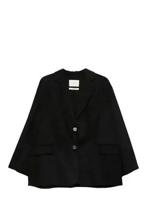 VICOLO Single-breasted Notched Lapel Coat - Black