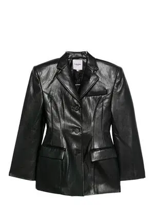 LA PISCINE Structured Shoulder Blazer - Black