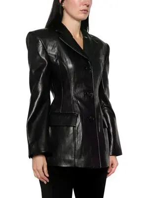 LA PISCINE Structured Shoulder Blazer - Black