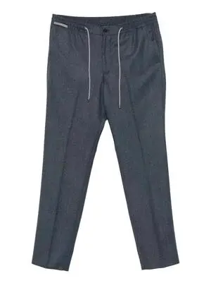 Corneliani Corneliani Tailored Trousers With Drawstring Waist Blue