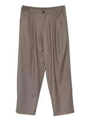 Imperial Pleated Waistband Trousers - Brown
