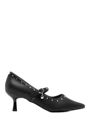 CULT Rebel Stud-embellished Pointed-toe Mary Jane Pumps - Black