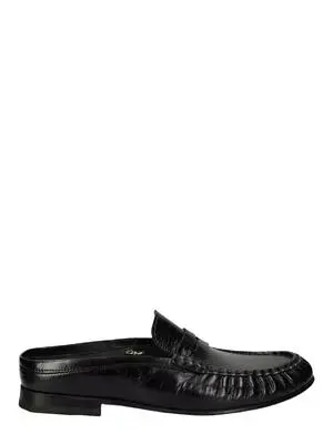 POSA Posa Crinkled-Effect Backless Loafers