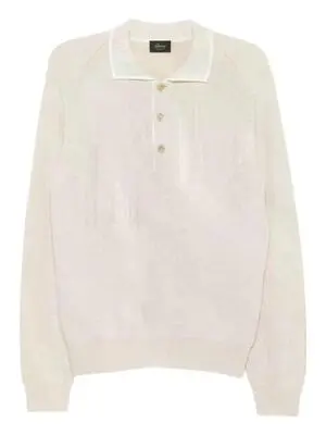 Brioni Button-up Collar Sweater - Neutrals