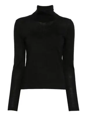 EMERSON RENALDI Ribbed Knit Roll Neck Sweater - Black