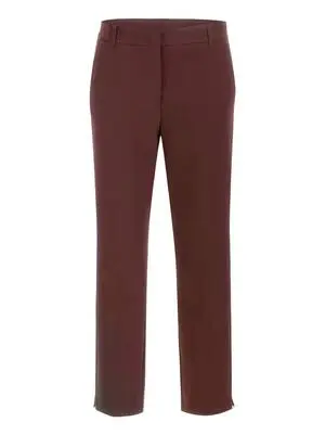 Marella Side-slit Trousers - Red