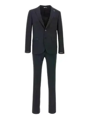 MANUEL RITZ Single-breasted Slim-fit Suit - Blue