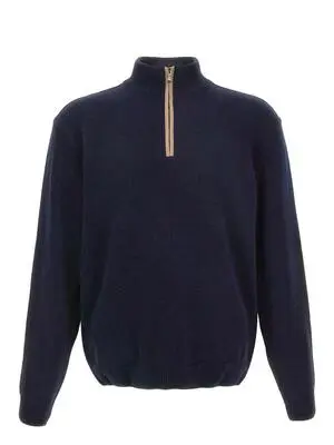 Paul & Shark Half-zip Contrast-trim Sweater - Blue