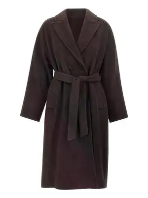 Marella Saggio Double-breasted Coat - Brown