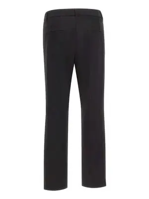 Marella Side-slit Straight Trousers - Black