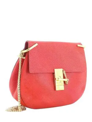 Chloé Chloé Drew Leather Small Crossbody Bag Red