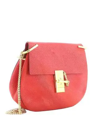 Chloé Chloé Drew Leather Small Crossbody Bag Red