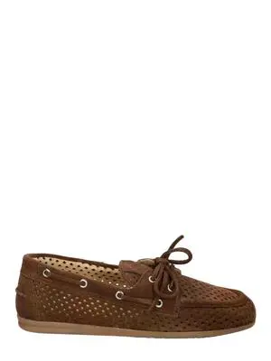 POSA Perforated Lace-up Loafers - Brown