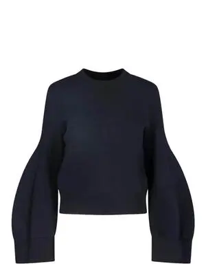 Sacai Sacai Balloon-Sleeve Crew Neck Sweater Blue