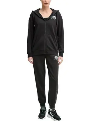 PUMA Logo-print Zip-up Hoodie - Black