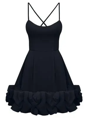 POST MERIDIEM Backless Bustier Mini Dress - Black