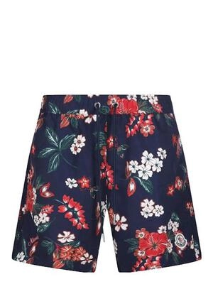 Moncler Floral Print Swim Shorts - Blue