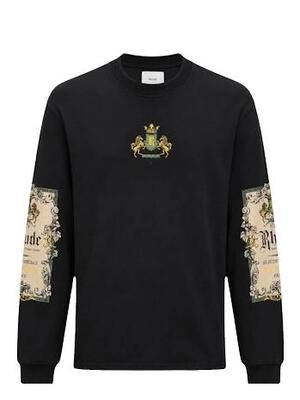 Rhude Bordeaux Reserve Long Sleeve T-shirt Vintage Black