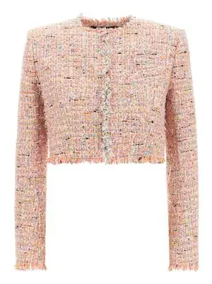BALMAIN Balmain Spencer Cropped Tweed Blazer