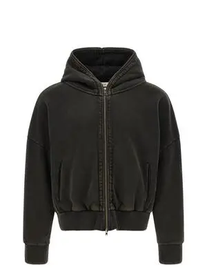 ENTIRE STUDIOS Zip Up Hooded Jacket With Boxy Silhouette - Black