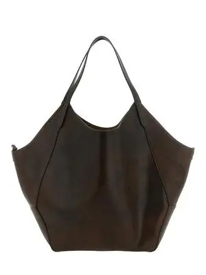 Brunello Cucinelli Reversible Lizard-effect Leather Shopping Bag - Brown