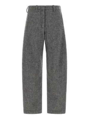 Magda Butrym Wool Blend Herringbone Trousers - Gray