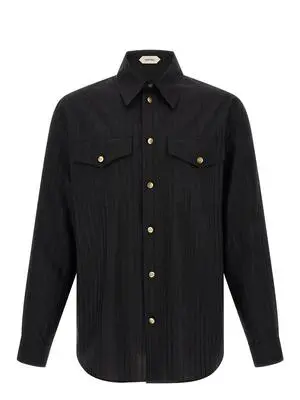 Versace Jacquard Silk Shirt - Black