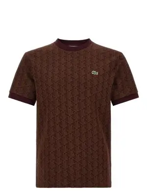 Lacoste 'monogramma' Jacquard T-shirt Brown