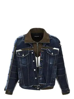 Dsquared2 Layered Denim Hybrid Jacket - Blue