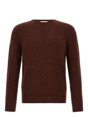 OLIVER LATTUGHI Crew Neck Alpaca Sweater - Brown