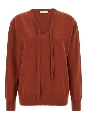 Dries Van Noten Towie Pure Cashmere Sweater With Lace Detail - Red