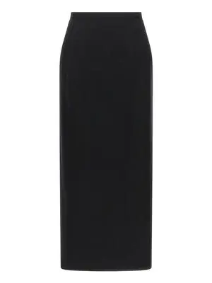 Magda Butrym Wool Column Skirt With Concealed Closure - Black