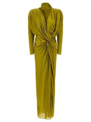 BALMAIN BALMAIN Draped Silk Gown With Knot Detail