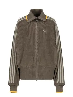 Adidas Firebird Zip Knit Sweatshirt - Brown